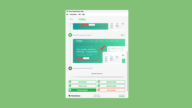 Xray - Exploratory Testing App
